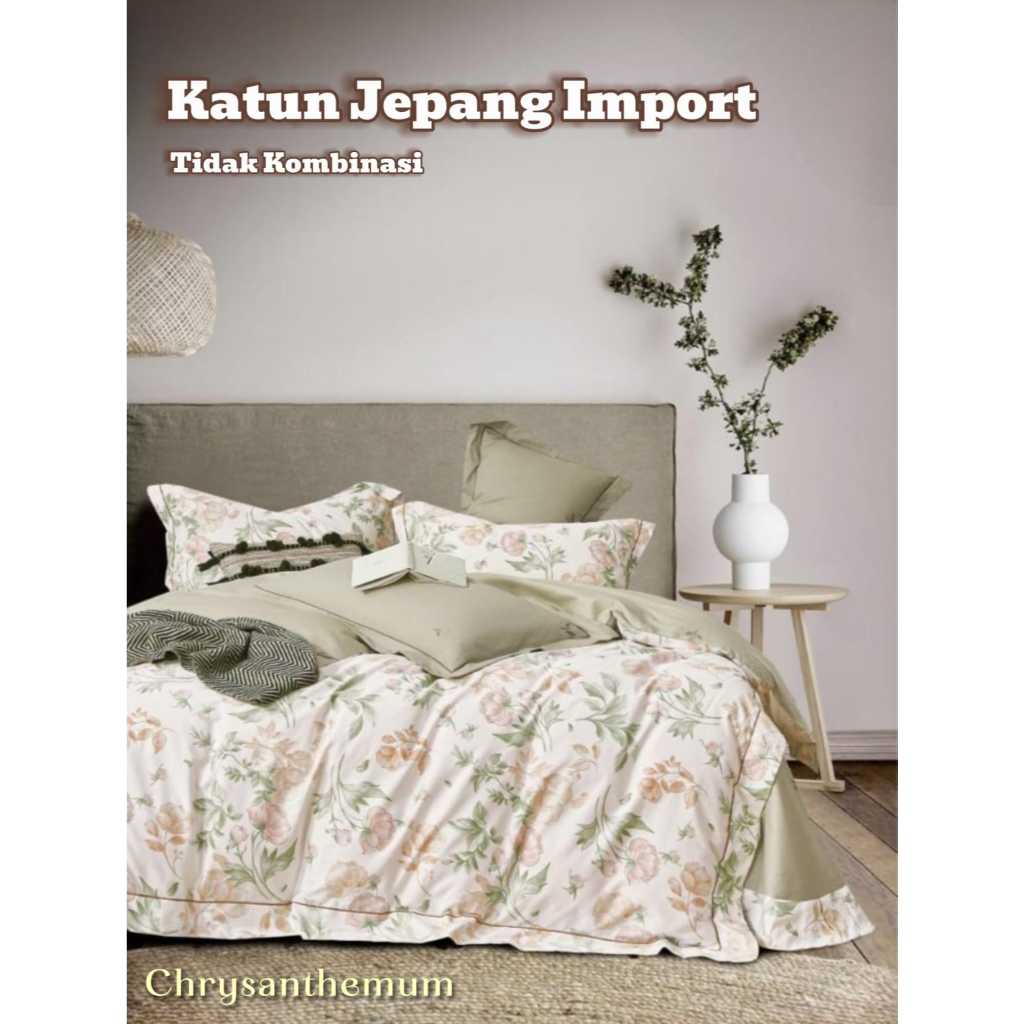 Jual Sprei Set Katun Jepang Original Motif Bunga Abstrak Size King ...