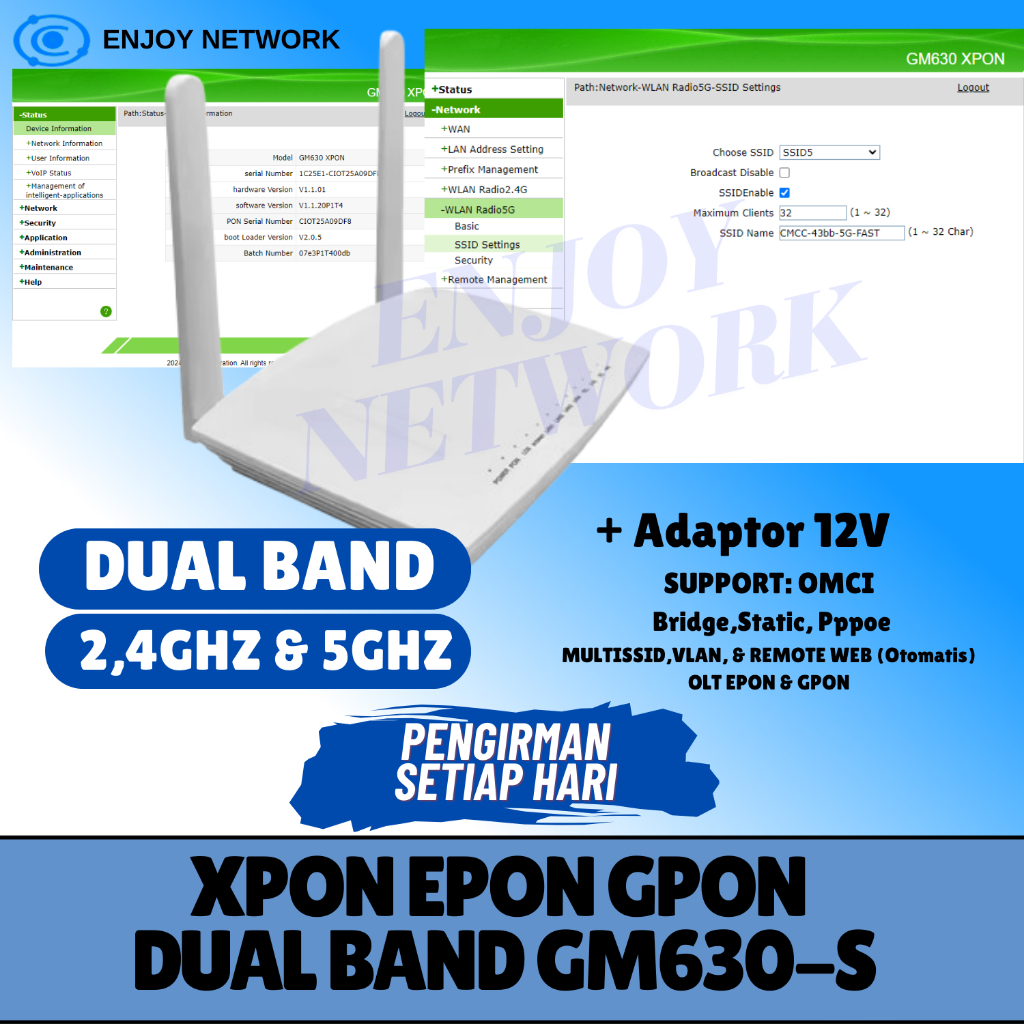Jual XPON DUAL BAND ZTE EPON-GPON GM630-S OMCI | Shopee Indonesia