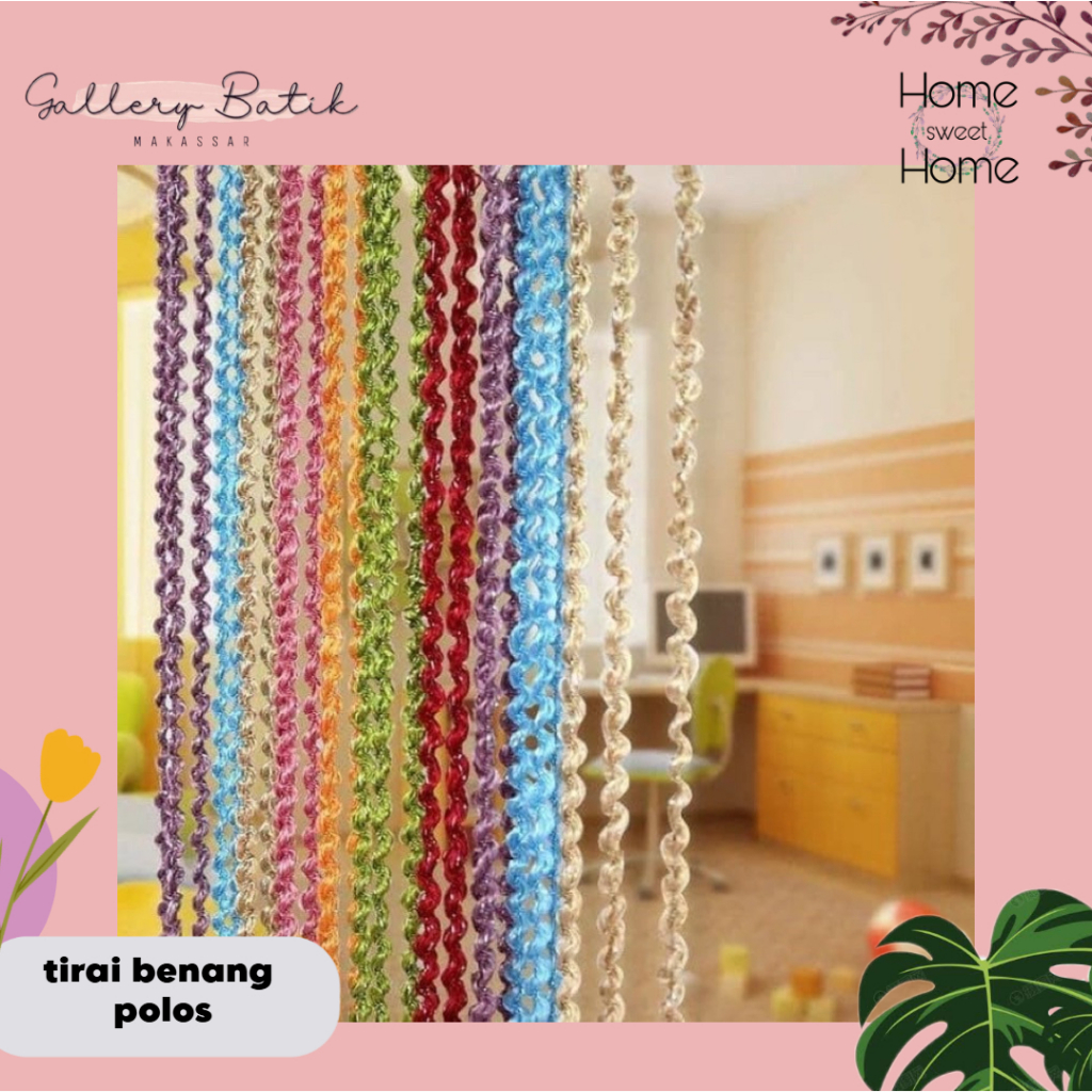 Jual Tirai Benang Ulir Kepang - Tirai Benang Jendela Pintu Dekorasi ...