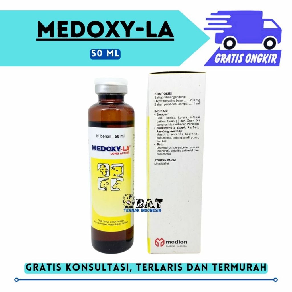 Jual MEDOXY LA 50 ML - ANTIBIOTIK TERNAK TERMURAH LONG ACTING | Shopee ...