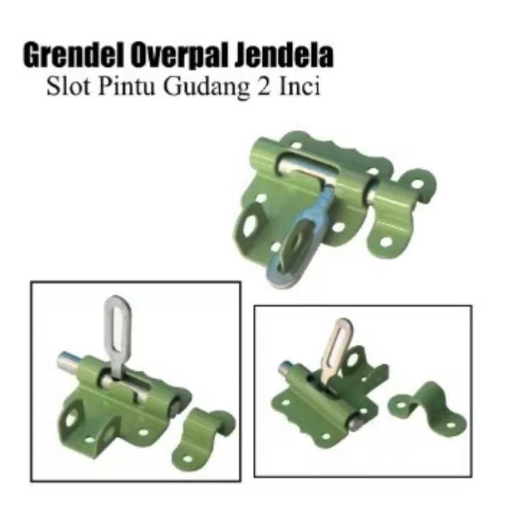 Jual Grendel Slot Pintu Gudang laci Pengunci Bahan Tebal 2 Inch Hijau ...