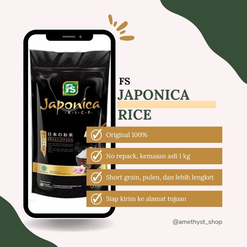 Jual [FOOD STATION] FS Beras Japonica Tarabas 1 Kg Exp Oktober 2025 ...
