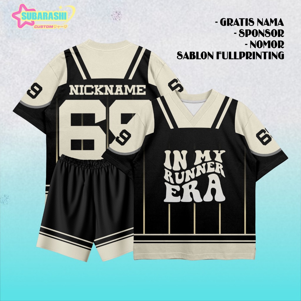 Jual Jersey/Baju Custom Nama Dan Nomor Oversize IN MY RUNNER ERA Cowok ...