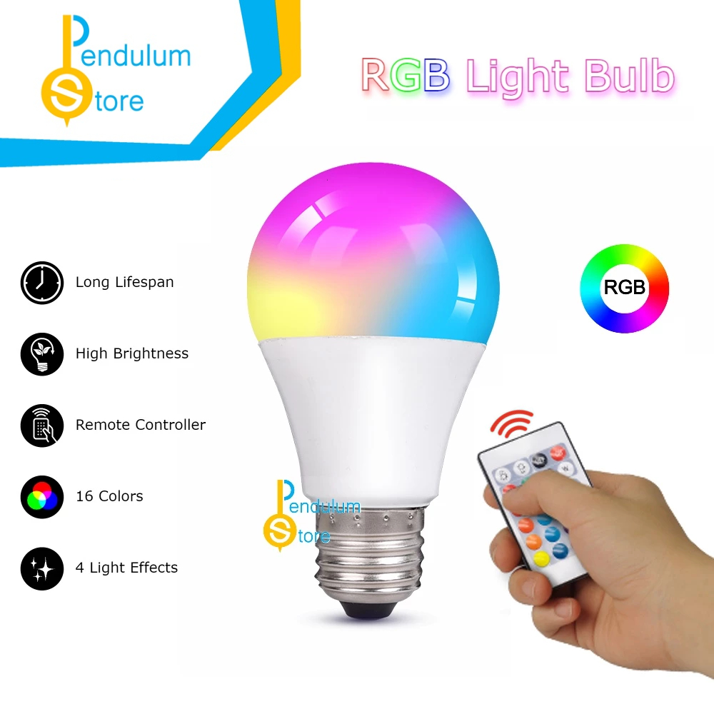 Jual Emico Bola Lampu LED RGB Remote 7 Watt Standar E27 RGBW Bulb ...