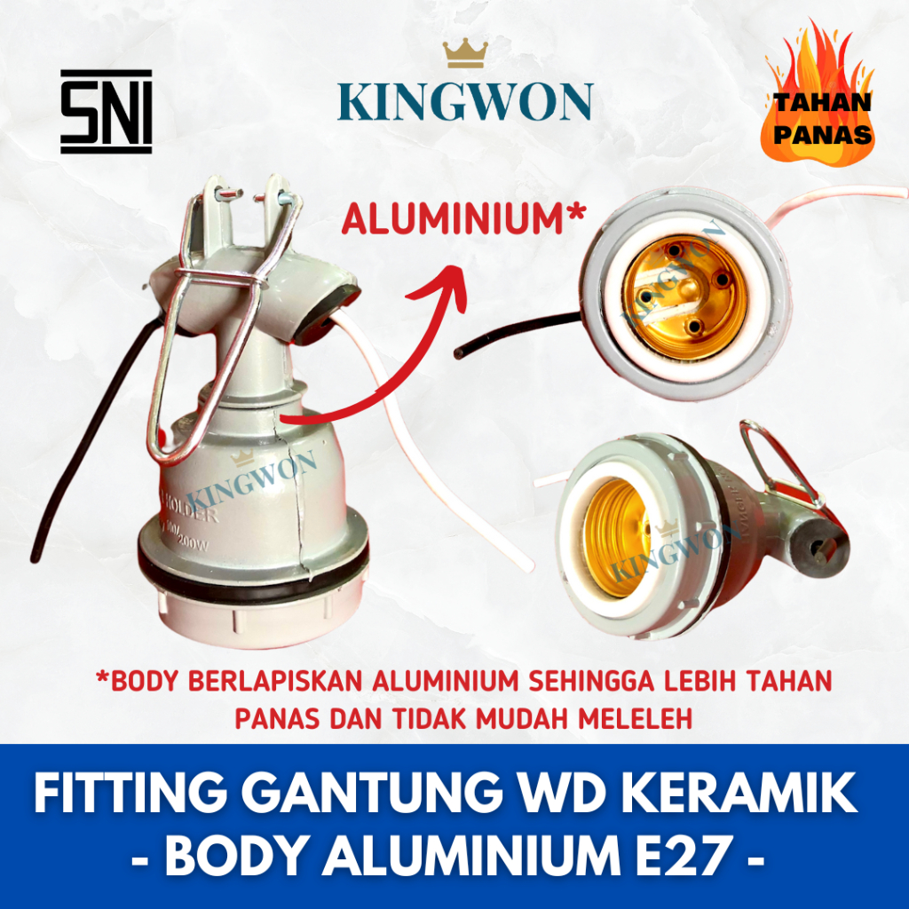 Jual FITTING LAMPU GANTUNG ALUMINIUM WD E27 FITTING LAMPU FITTING WD FITTING GANTUNG TAHAN PANAS ...