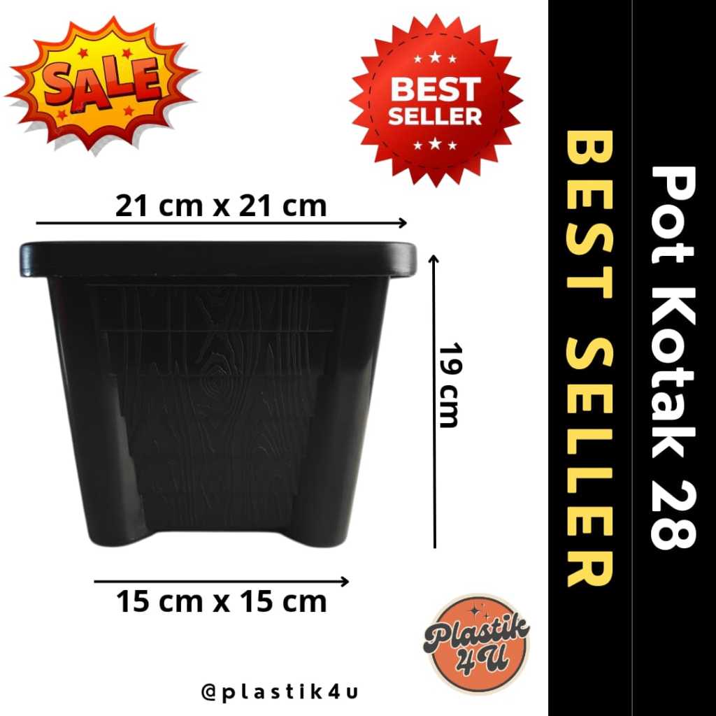Jual Pot Bunga Kotak 28 | Pot Tanaman Kotak Plastik Besar 28 | Warna ...