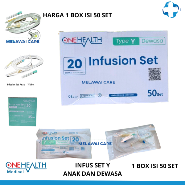 Jual Infus Set Type Y Onehealth Anak Dewasa Selang Infusion 1 Box isi ...