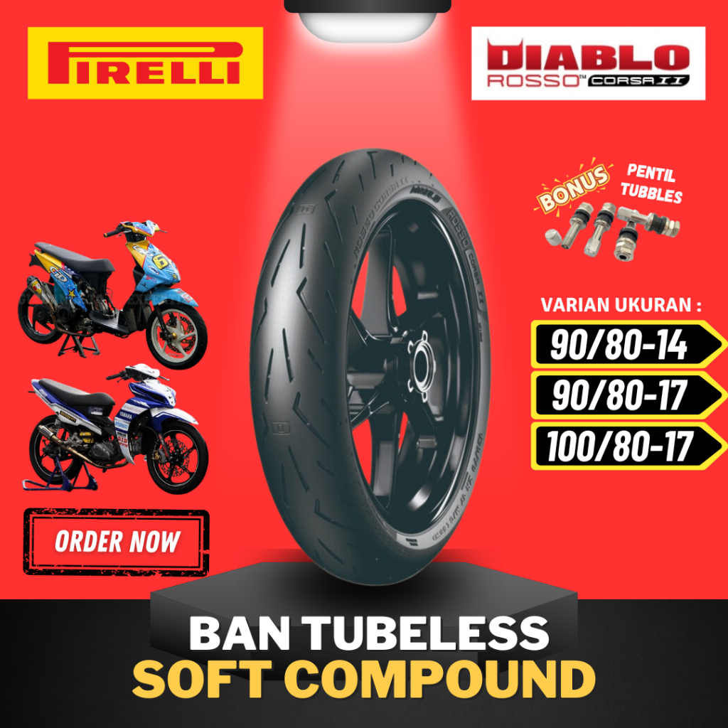 Jual [READY COD] BAN PIRELLI DIABLO ROSSO CORSA 2 ( 90/80-14 / 90/80-17 ...