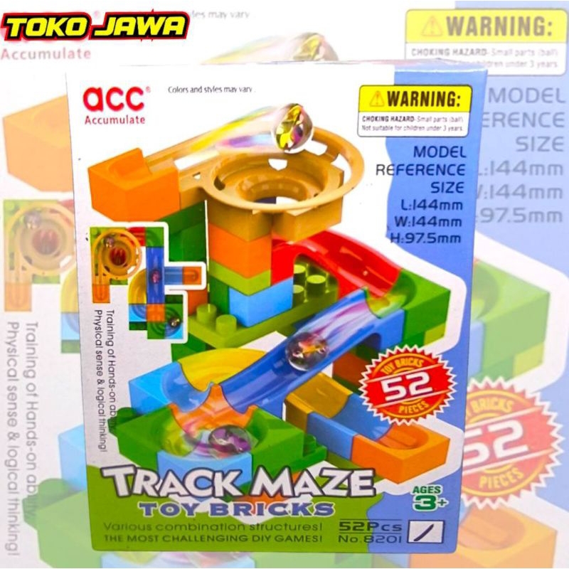 Jual TRACK MAZE TOY BRICKS 52 PCS puzzleblock marble ball motorik ...
