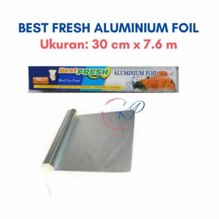 Jual Aluminium Foil Roll Best Fresh 30 cm x 7,6 m Food Grade Kertas ...