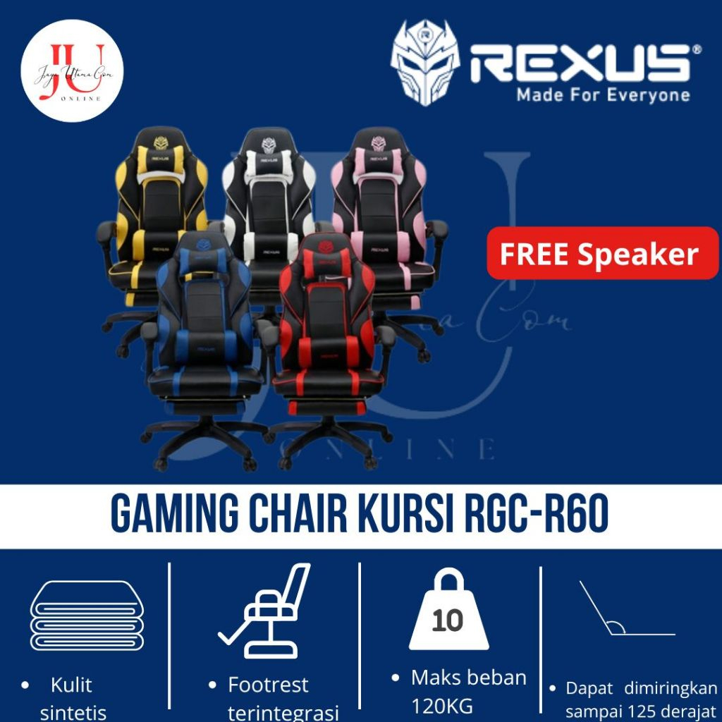 Jual Rexus Gaming Chair Kursi RGC-R60 Original - Free Speaker | Shopee ...