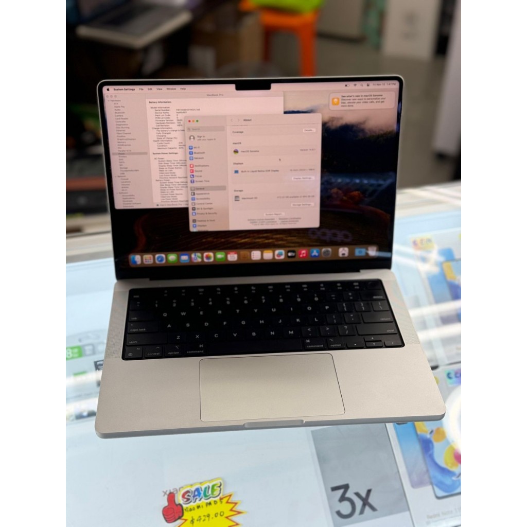 Jual Fullset With Box + like new MacBook pro m1 14 inc 2021 16GB/512GB ...