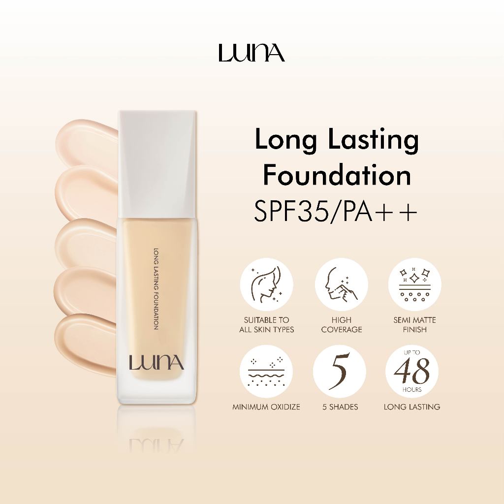 Jual LUNA Long Lasting Foundation SPF35-PA++ 30ml | Shopee Indonesia