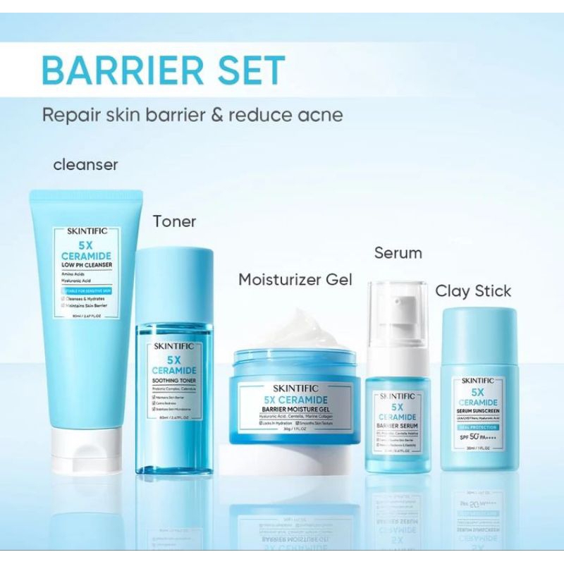 Jual SKINTIFIC BARRIER SET SKINCARE BUNDLING 5IN1 | Shopee Indonesia