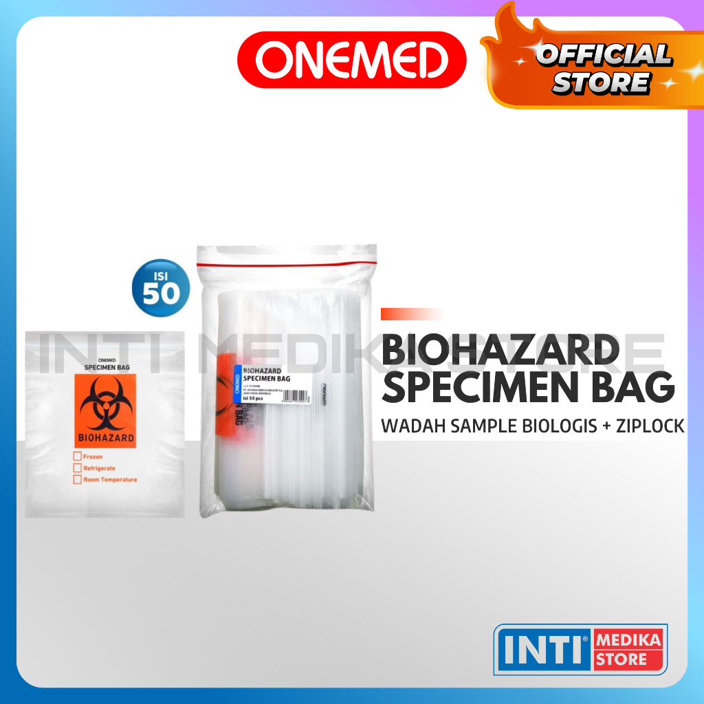 Jual ONEMED - Biohazard Specimen Bag + Ziplock Isi 50 Pcs | Kantong ...