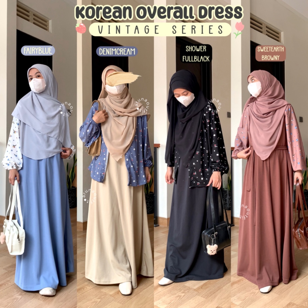Jual KOREAN OVERALL DRESS VINTAGE BY ARUNAOUTFIT | Shopee Indonesia