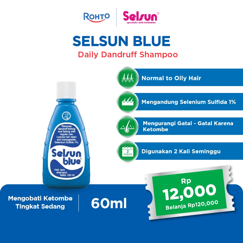 Jual Selsun Blue Hair Care Shampoo - 60ml (Anti-dandruff, relieves ...