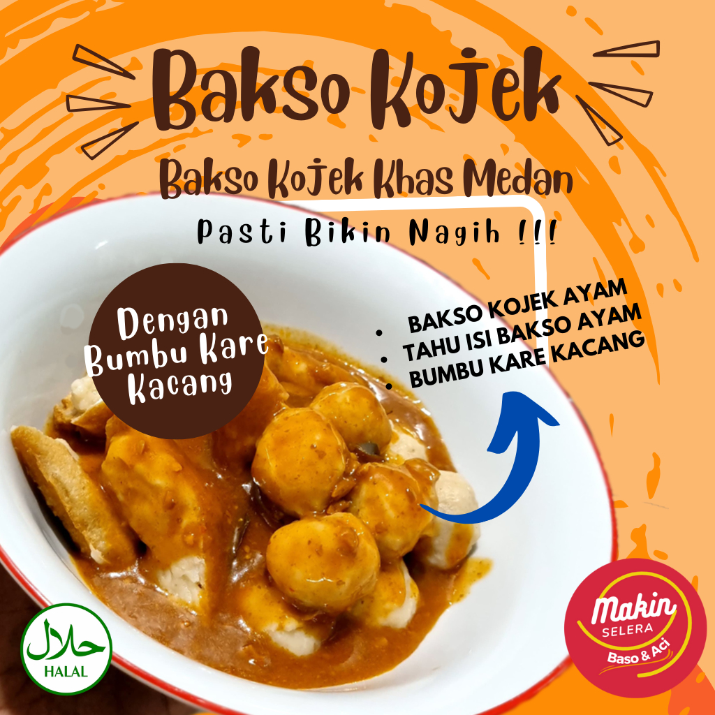 Jual Bakso Kojek Bumbu Kare Kacang Khas Medan Halal Baso Aci Plus Bumbu ...