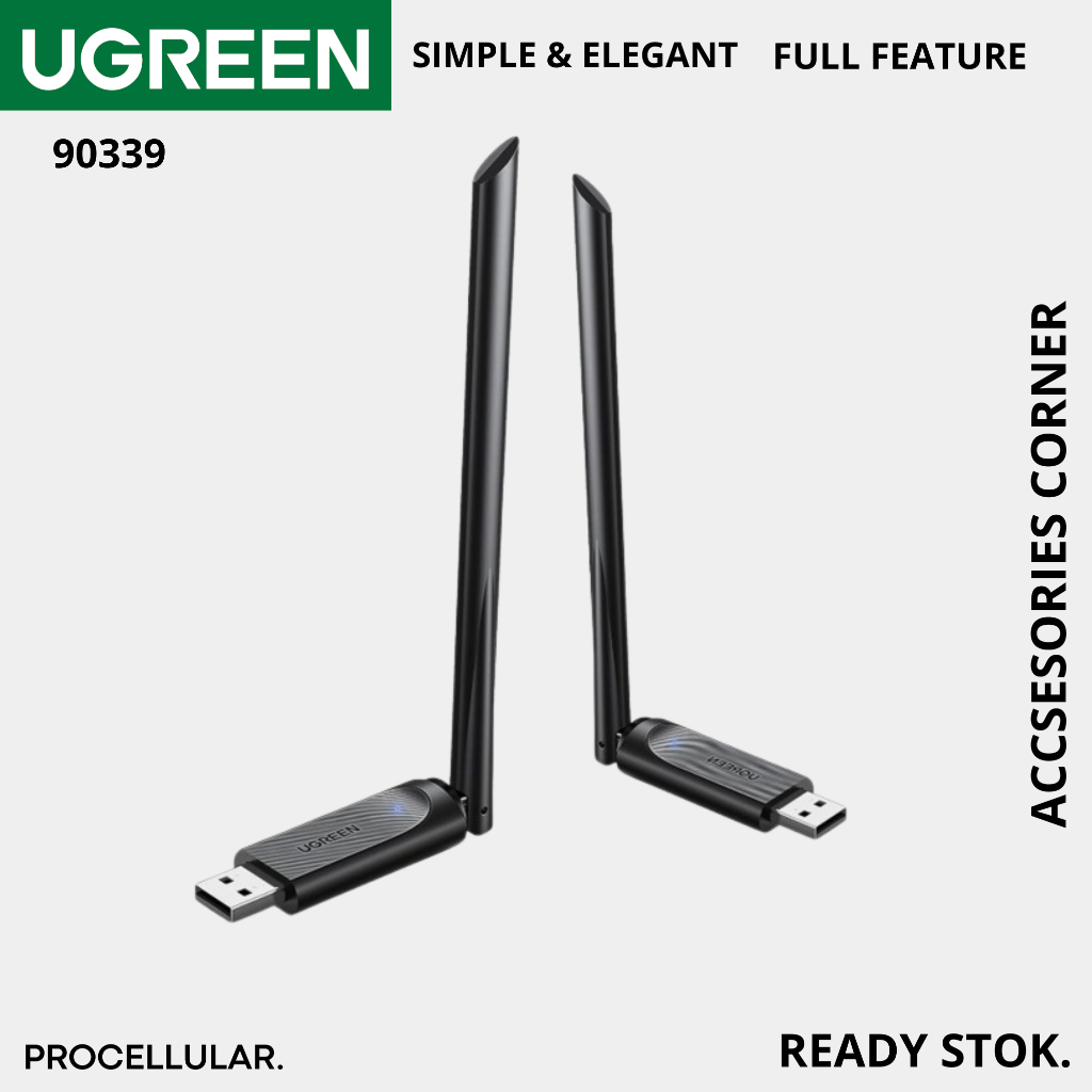 Jual Ugreen Usb Wifi Adapter Dual Band Wireless 2.4G 5G 90339 | Shopee ...