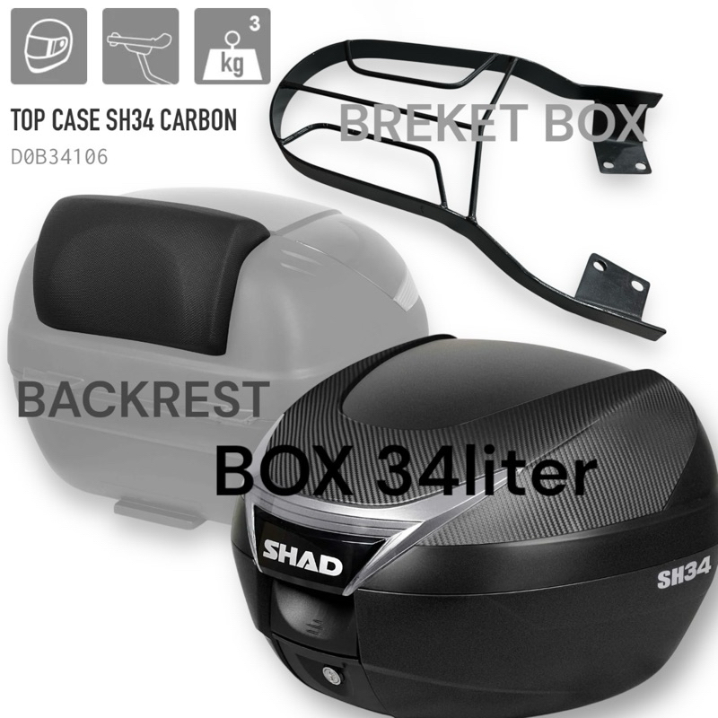 Jual PAKET BOX MOTOR SHAD SH29 33 34 TOP BOX SH29 33 34 BOX MOTOR MATIC BOX MOTOR BEBEK | Shopee ...