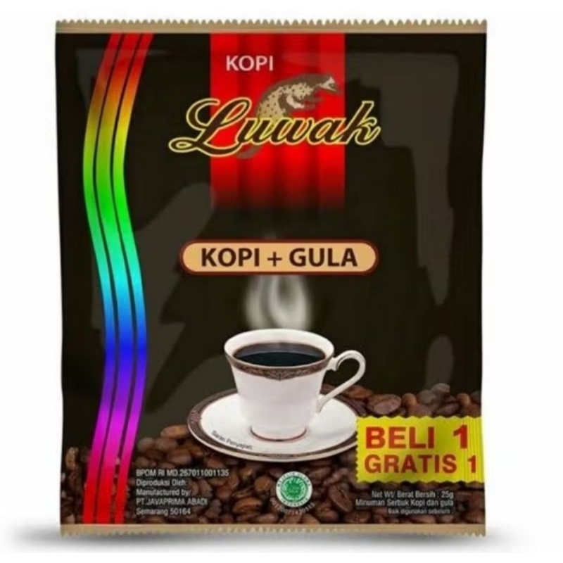 Jual kopi luwak hitam kopi+gula rentengan 1renteng isi 15sachet ...