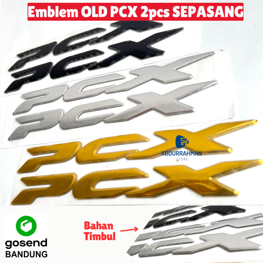 Jual Emblem Stiker Sticker Motor Honda Tulisan Logo PCX OLD Sepasang ...