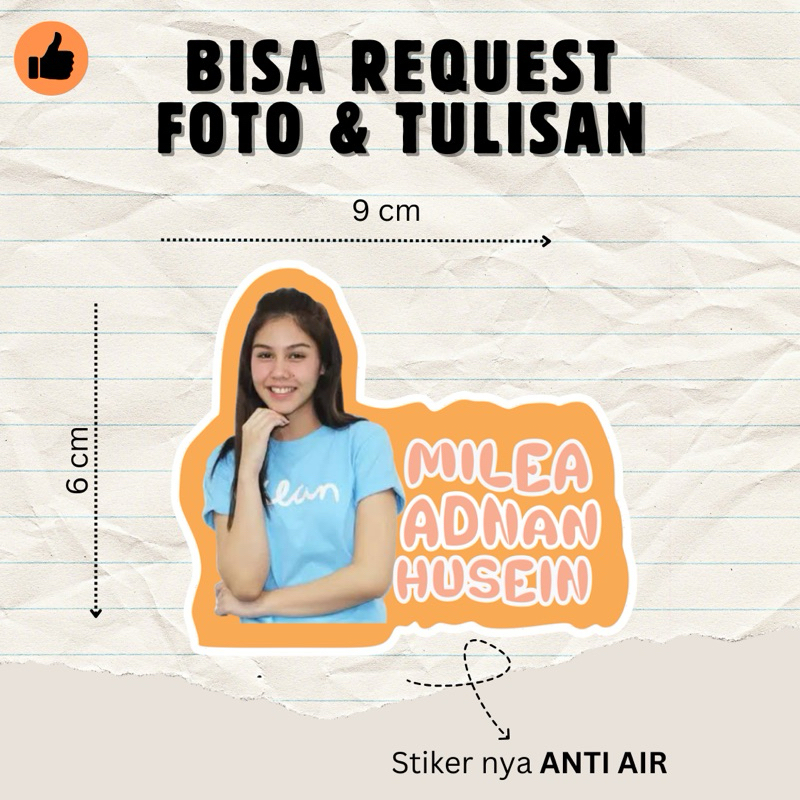 Jual (BISA 1PCS) STIKER CUSTOM BEBAS FOTO DAN TULISAN/ Stiker foto ...