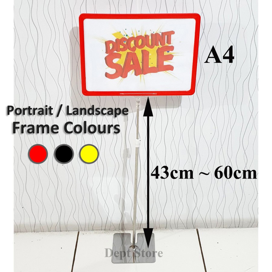 Jual Display Harga Stainless Frame A4 Label Stand Promo Plat Standing ...