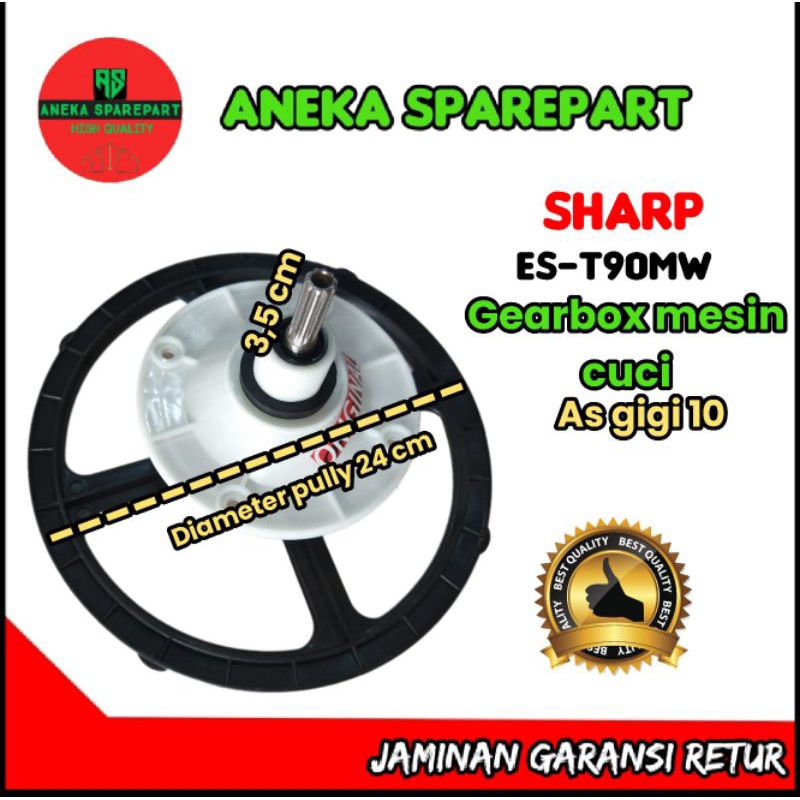 Jual gearbox /girbok original mesin cuci SHARP ES-T90MW gigi 10 ...