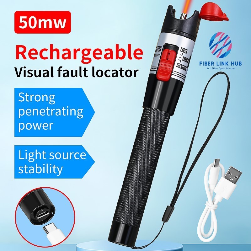 Jual VFL Rechargeable Visual Fault Locator Bisa Di Cas 50mW FO Optik ...