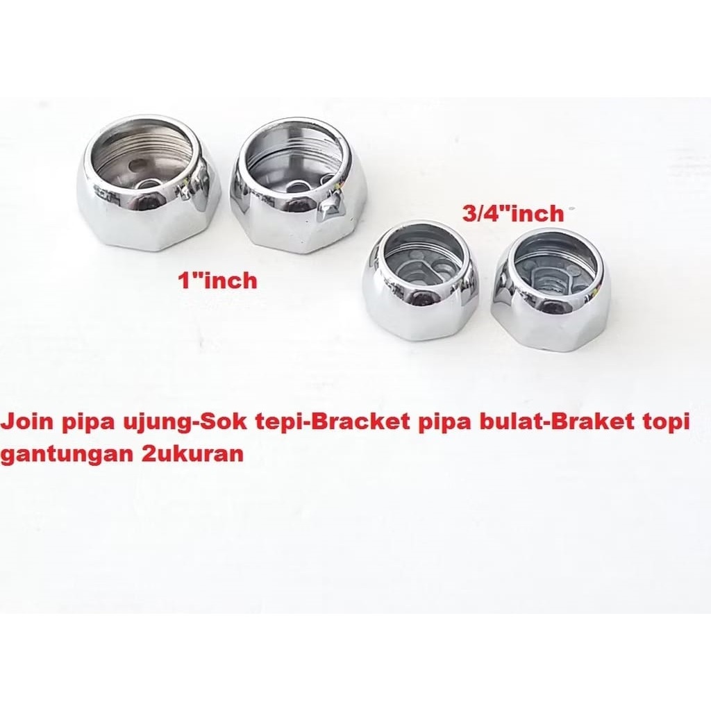 Jual Join pipa ujung/Bracket pipa bulat/Braket topi gantungan 2ukuran ...