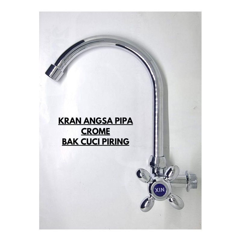 Jual Kran Angsa Pipa / Kran Bak Cuci Piring Chrome 1/2" Baling baling ...