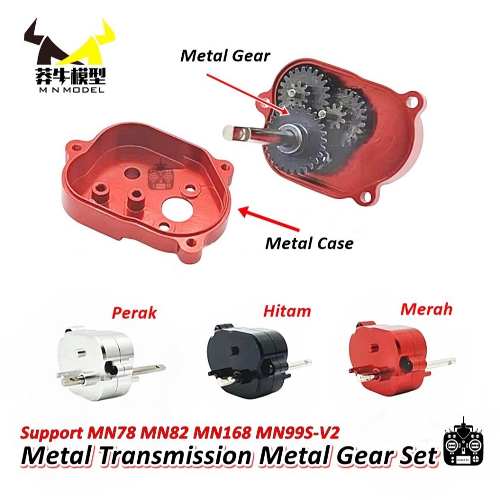Jual Metal Gearbox Set untuk MN78 MN82 MN168 MN99S-V2 LC79 RC Hobby ...