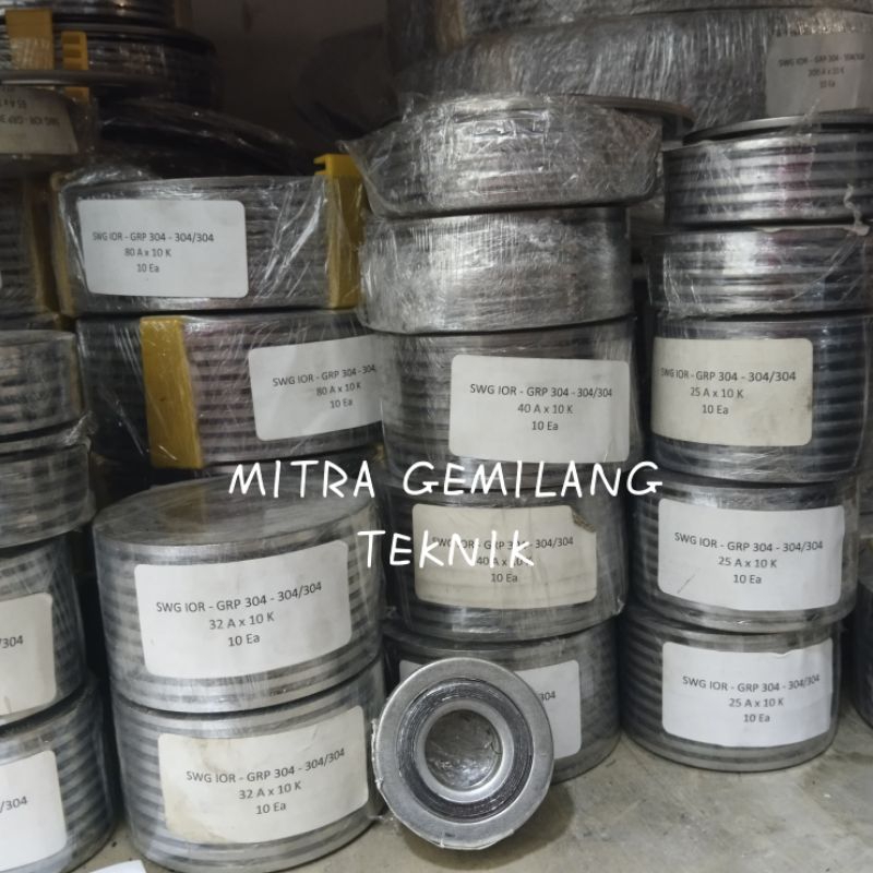 Jual Spiral Wound Gasket jis 10k / SWG JIS 10K Stainless SS304 ukuran 5 ...