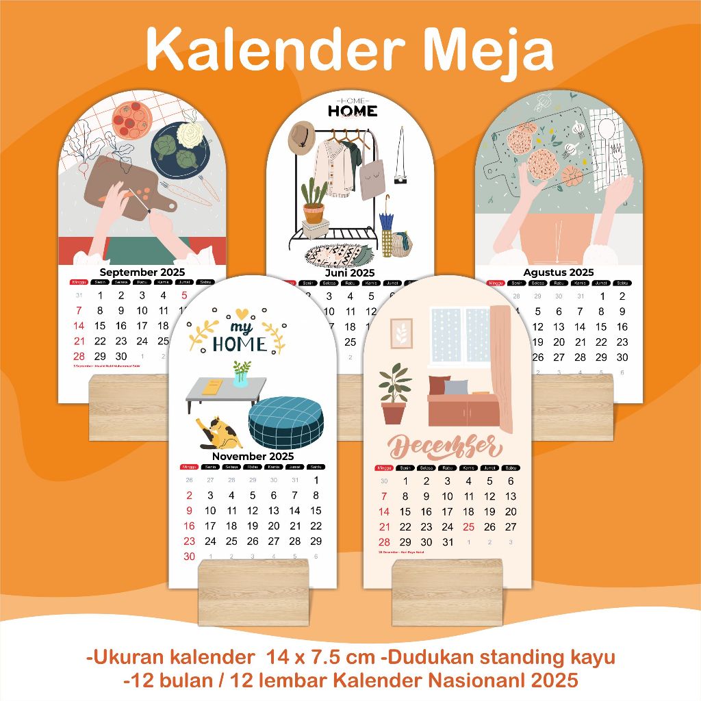 Jual Kalender meja standing 2025 - desk callendar - kalender mini ...