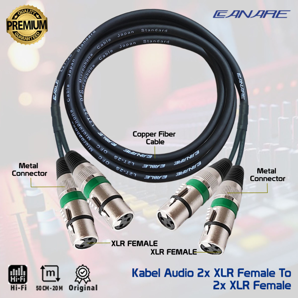 Jual Kabel Audio/kabel Power 2x XLR Female To 2x XLR Female - JAPAN ...