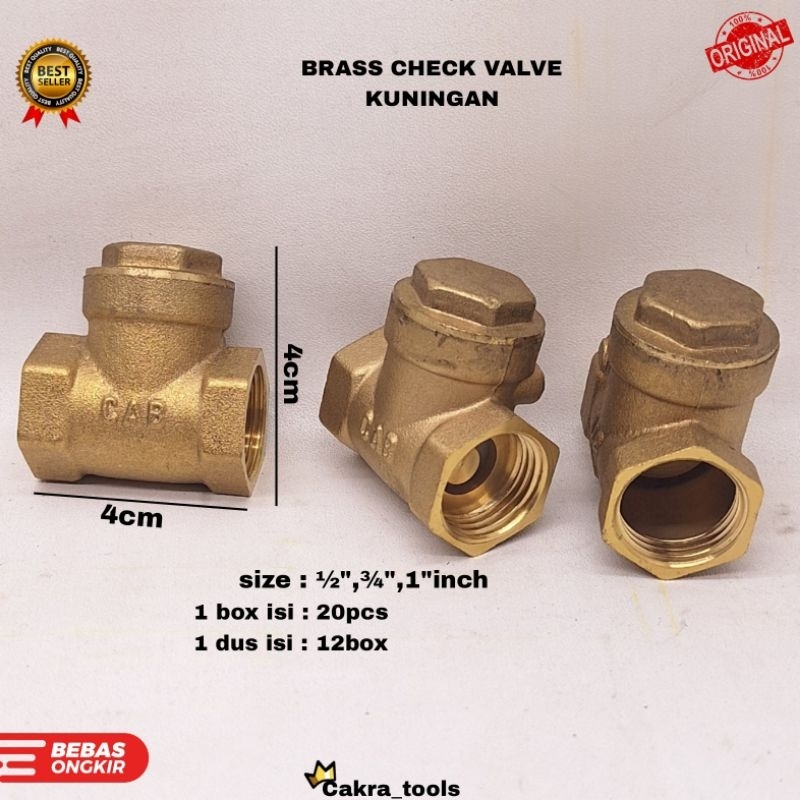Jual BRASS CHECK VALVE KUNINGAN / CHECK VALVE KUNINGAN 1/2 Jual BRASS CHECK VALVE KUNINGAN / CHECK VALVE KUNINGAN 1/2