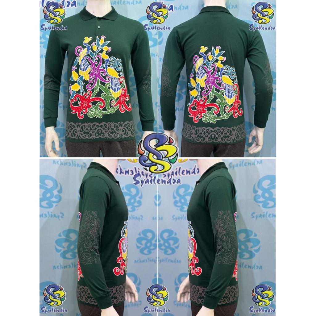 Jual Baju Dayak Motif Tingang Semar Warna Hijau Botol | Shopee Indonesia