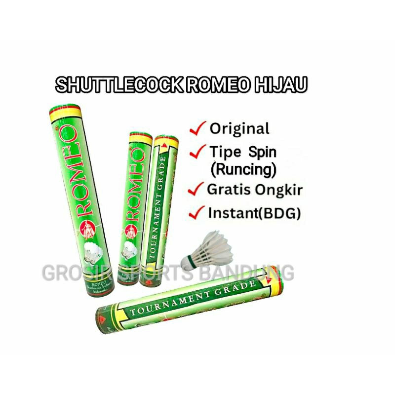 Jual KOK / SHUTTLECOCK BADMINTON ROMEO HIJAU 100% ORIGINAL | Shopee ...