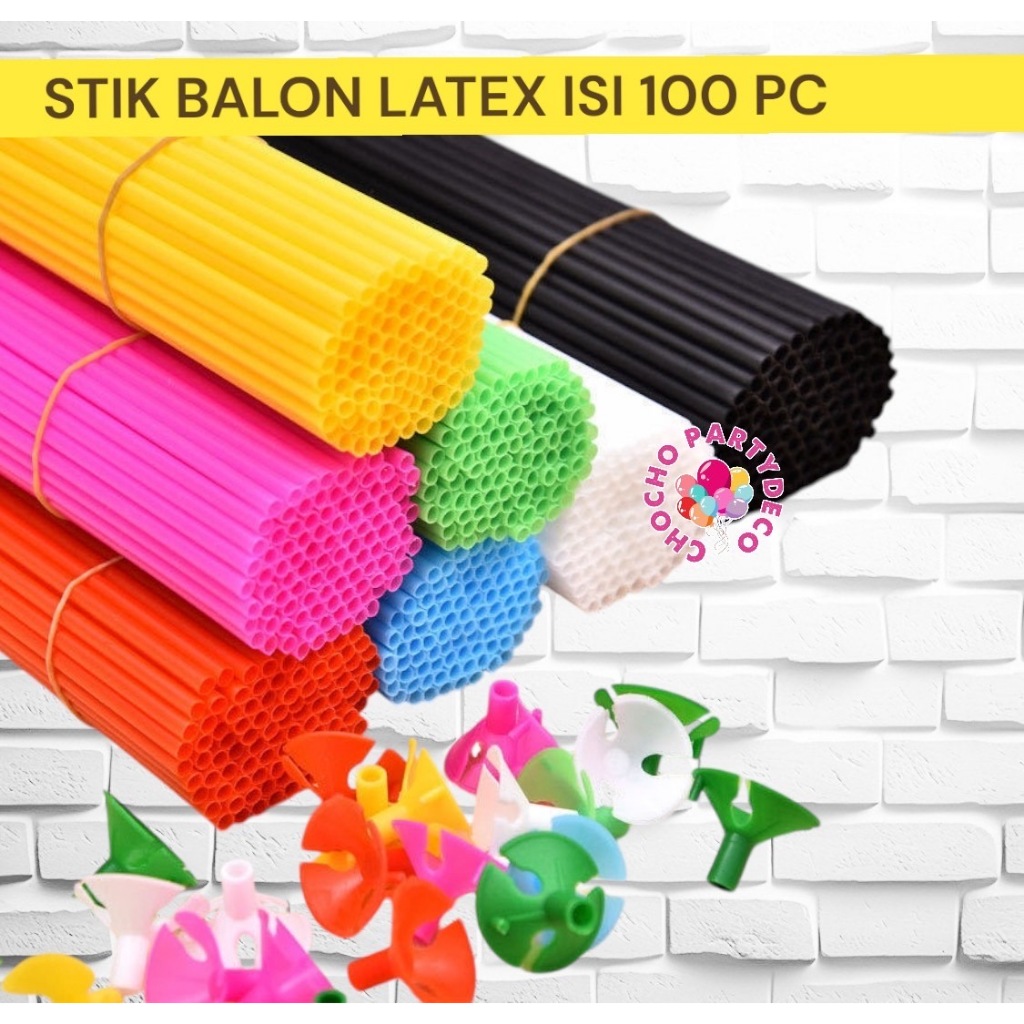 Jual Stik Balon Latex Isi 100 Pc / Tangkai Balon Latex | Shopee Indonesia