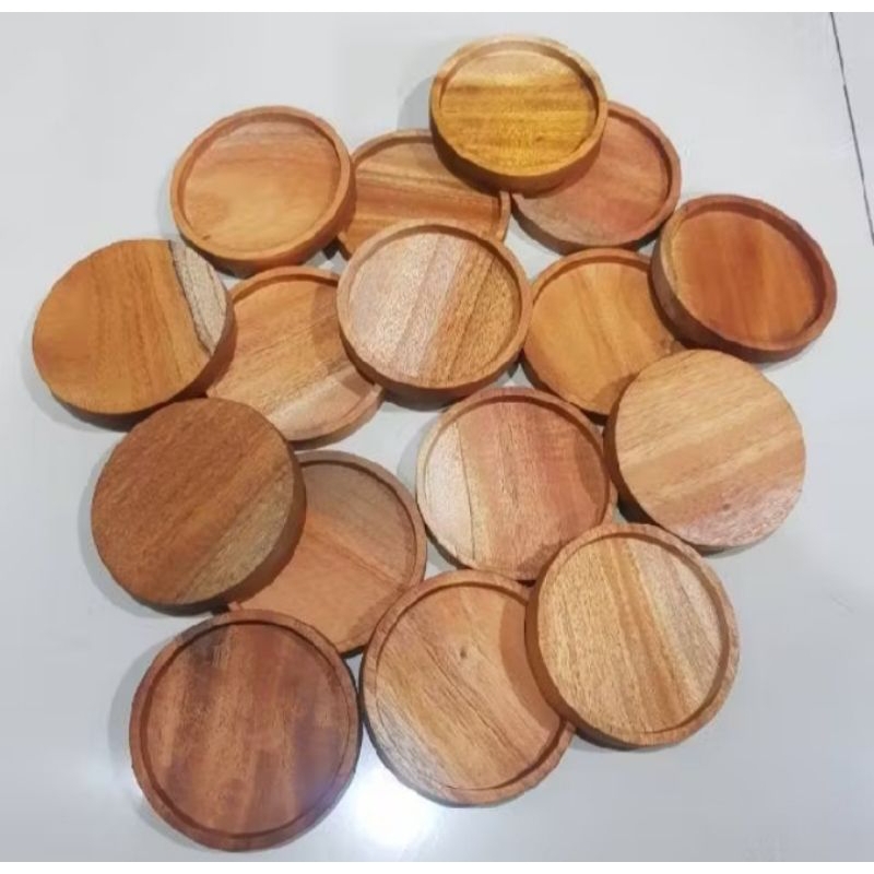 Jual Wooden Coaster Tatakan Gelas Kayu Bulat Mahoni Finishing Foodgrade ...
