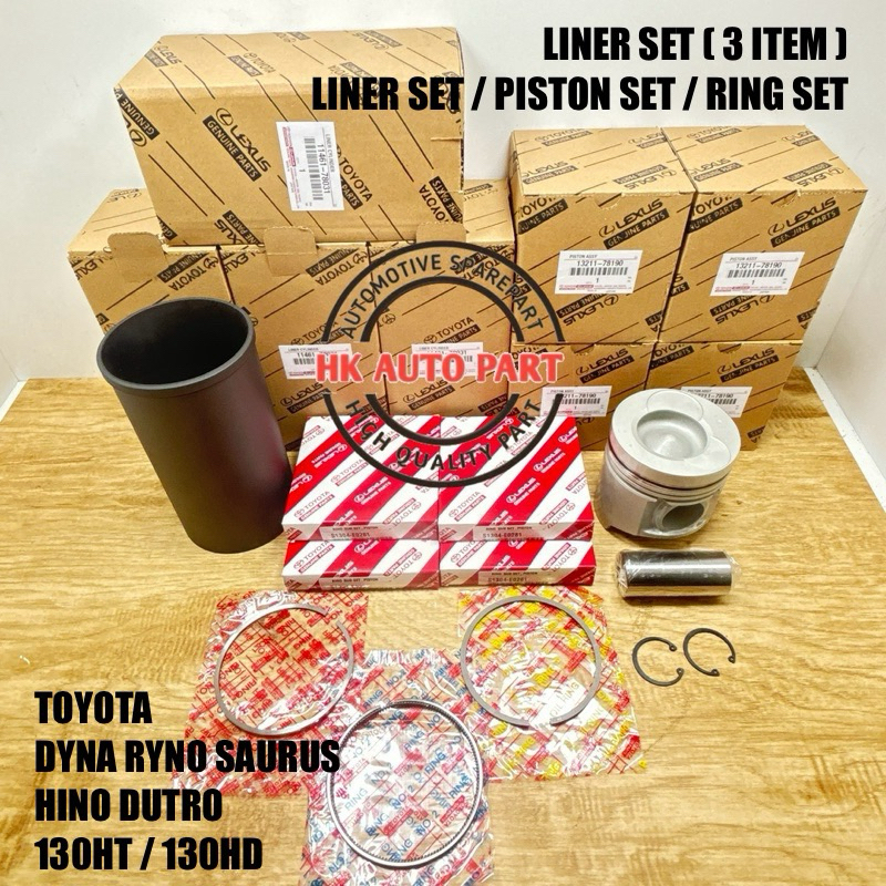 Jual LINER SET PISTON RING ( 3 ITEM ) TOYOTA DINA DYNA RYNO RINO SAURUS HINO DUTRO HT130 130HT ...
