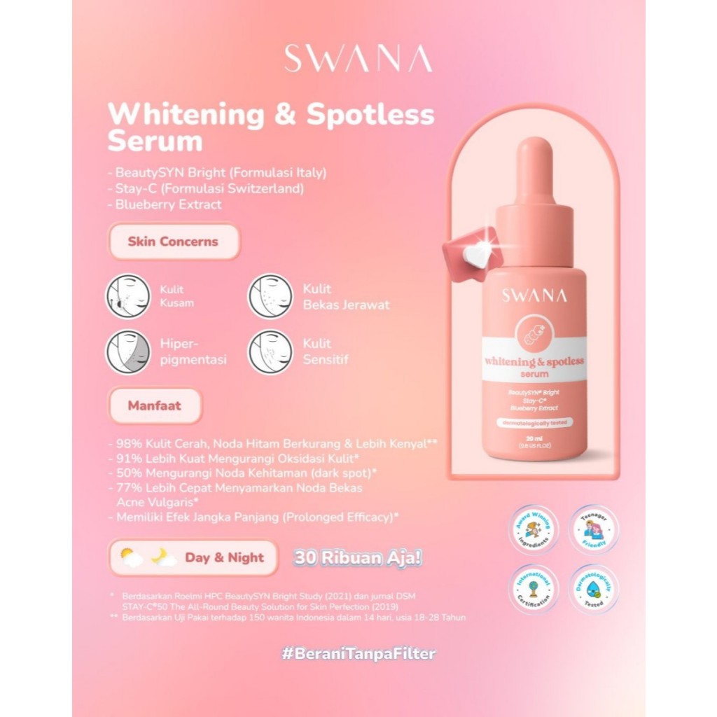 Jual Swana Serum Whitening & Spotless / Mengurangi Dark Spot / Kulit ...