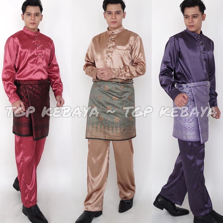 Jual KODE K42G 1 STEL BAJU MELAYU PRIA BAJU SATIN BRIDAL SET BAJU DAN ...