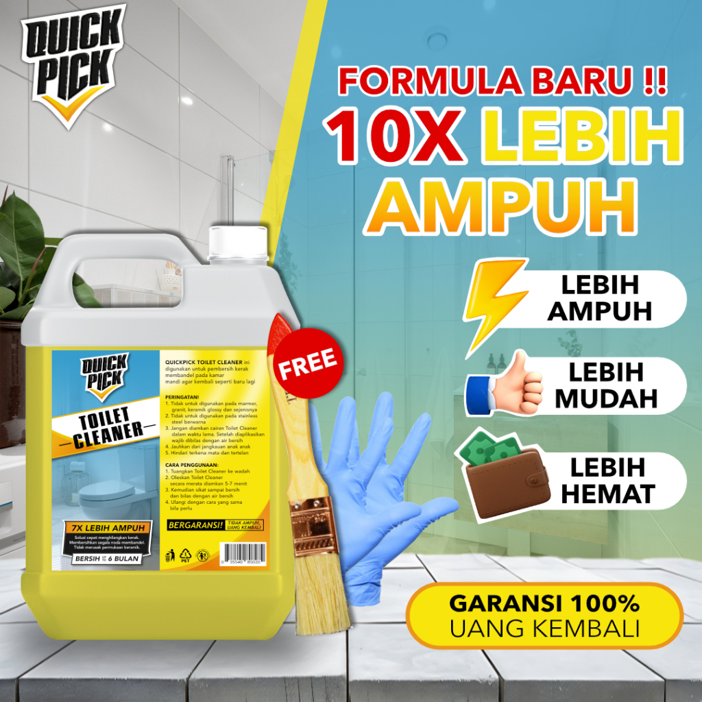 Jual TOILET CLEANER QUICKPICK (FREE ONGKIR) CAIRAN AJAIB 1L & 500ML ...