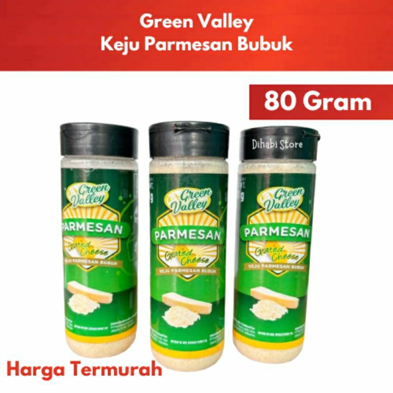 Jual Green Valley Grated Parmesan Cheese 80 Gram / Keju Permesan Bubuk ...