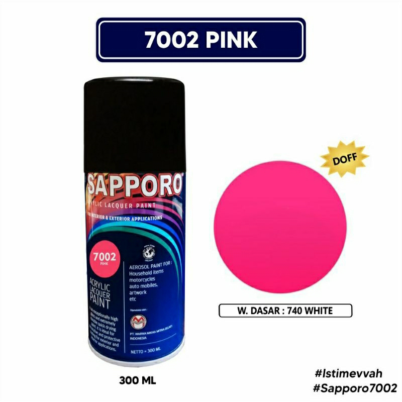 Jual #MAU# Cat Semprot Sapporo 7002 Pink 300ml Scotchlight Merah Muda ...