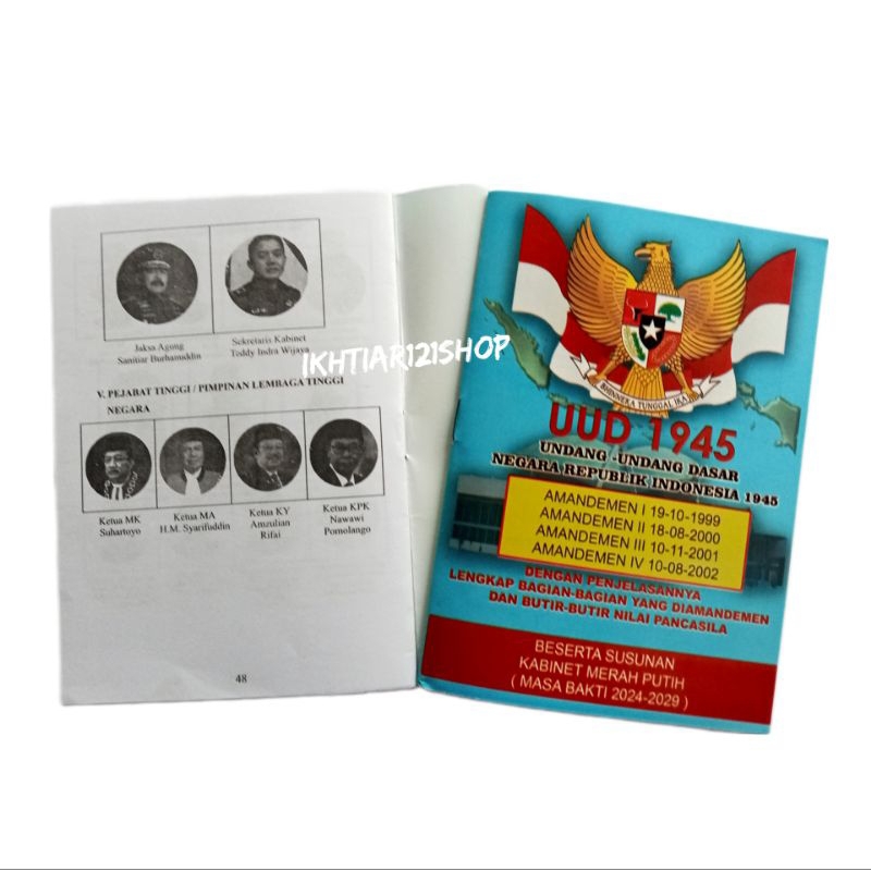 Jual Buku Undang-Undang Dasar 1945 Buku UUD Negara Republik Indonesia 1945 Beserta Susunan ...