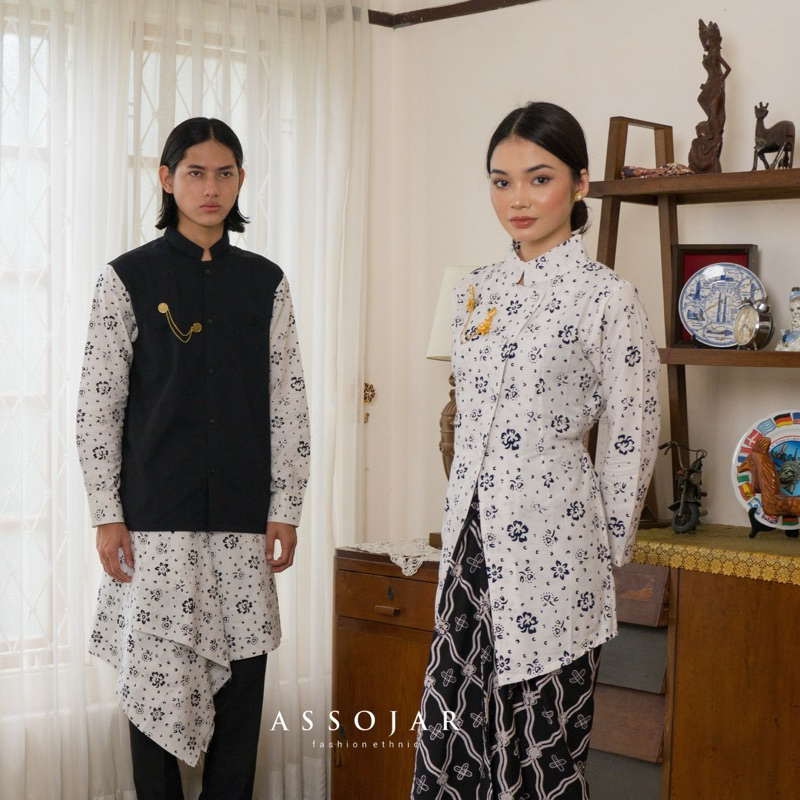 Jual Assojar - Couple Dasira kebaya x Akasha Shirt / Baju Couple Batik ...