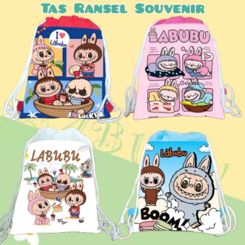 Jual LABUBU SANRIO Tas Ransel Serut Souvenir Cewe Cowo Bahan Sponbund ...